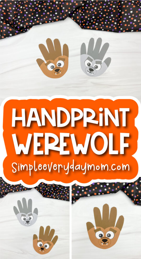 Handprint Werewolf Craft For Kids [Free Template]