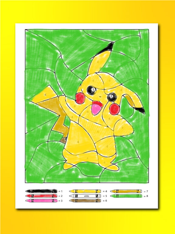 3 Free Pokemon Color By Number Printable Worksheets