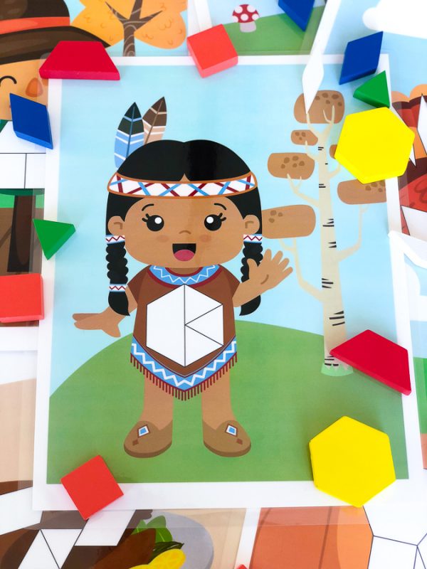 Thanksgiving Pattern Block Mats For Kids