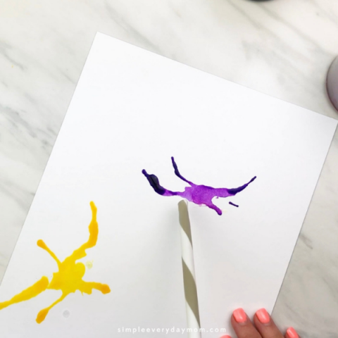 Fun Germ Blow Painting Art With Straws