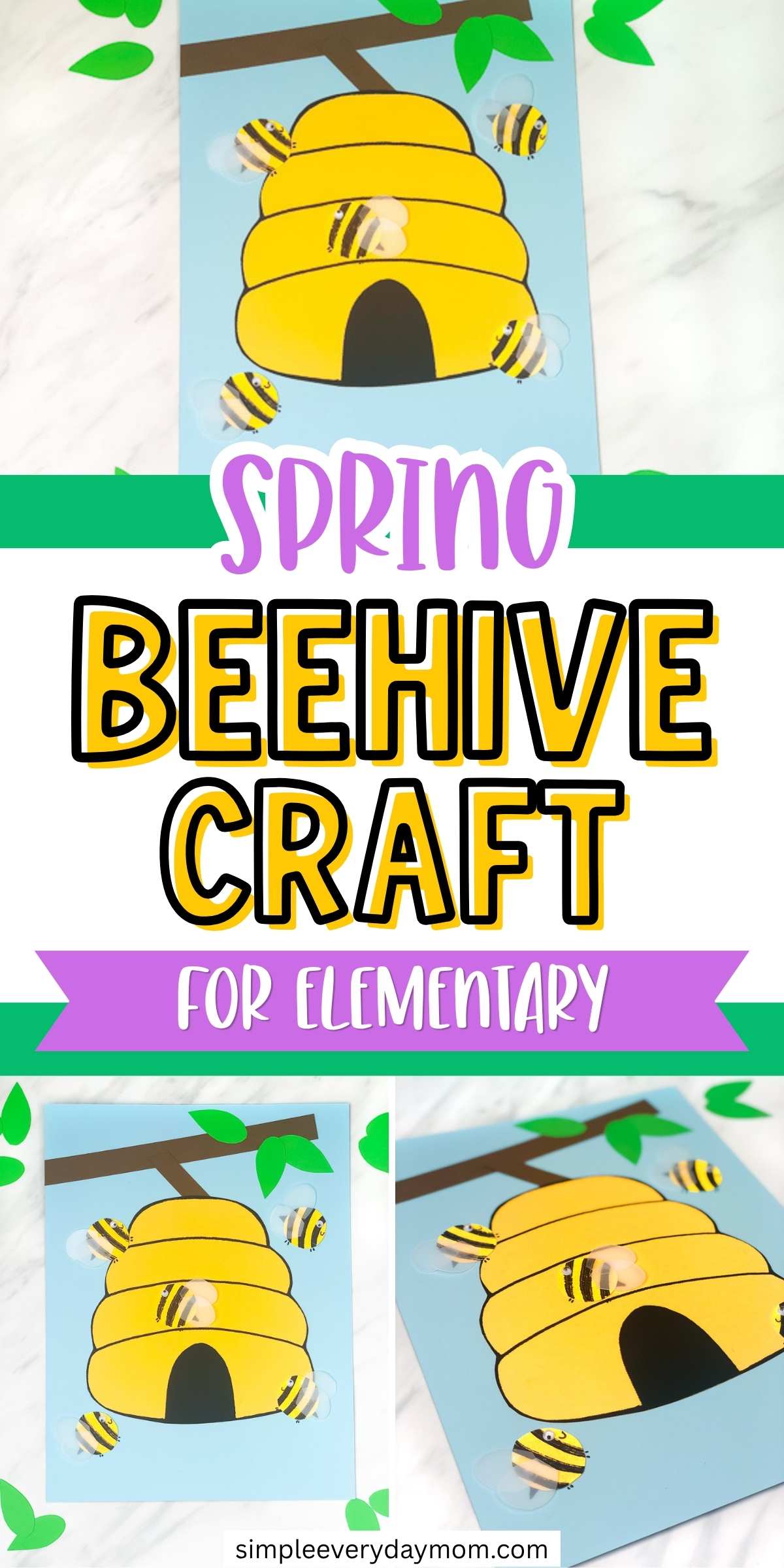 Easy Recycled Bee Hive Craft For Kids (Free Printable Template)