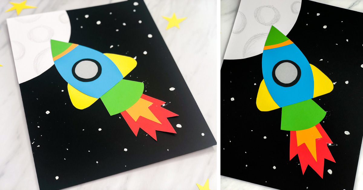 Simple & Fun Rocket Craft For Kids [Free Template]