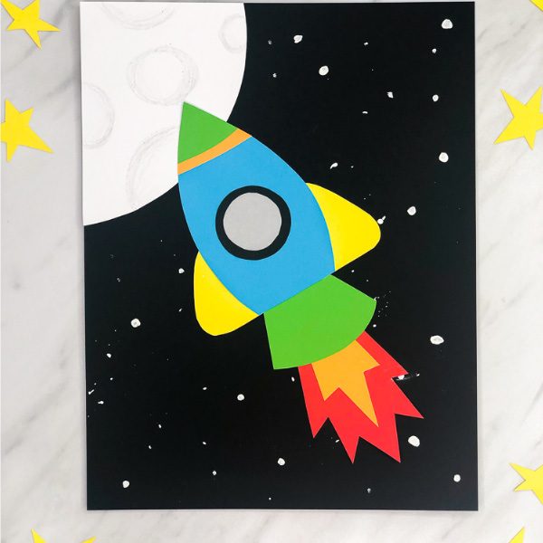 Simple & Fun Rocket Craft For Kids [Free Template]
