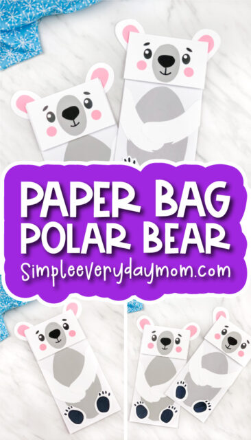 Polar Bear Paper Bag Puppet [Free Template]