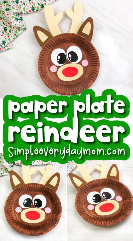 Paper Plate Reindeer Craft For Kids [Free Template]