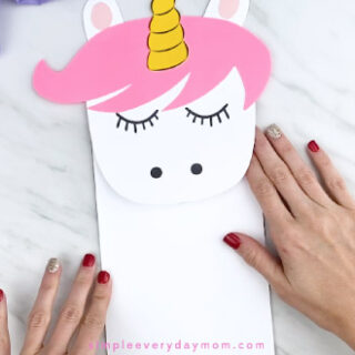 Unicorn Paper Bag Puppet Craft For Kids [Free Template]