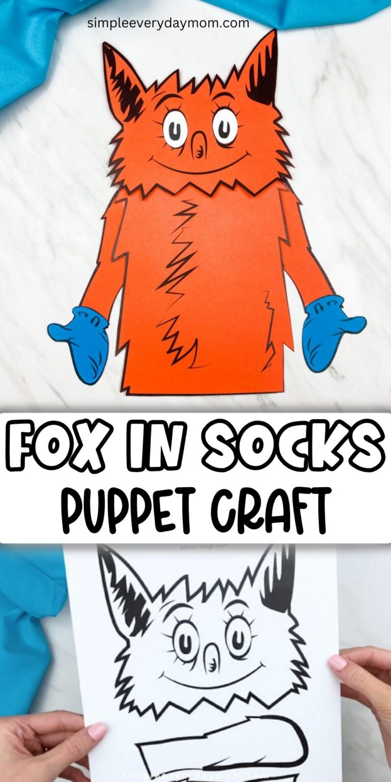 Fox In Socks Paper Bag Puppet Craft [Free Template]