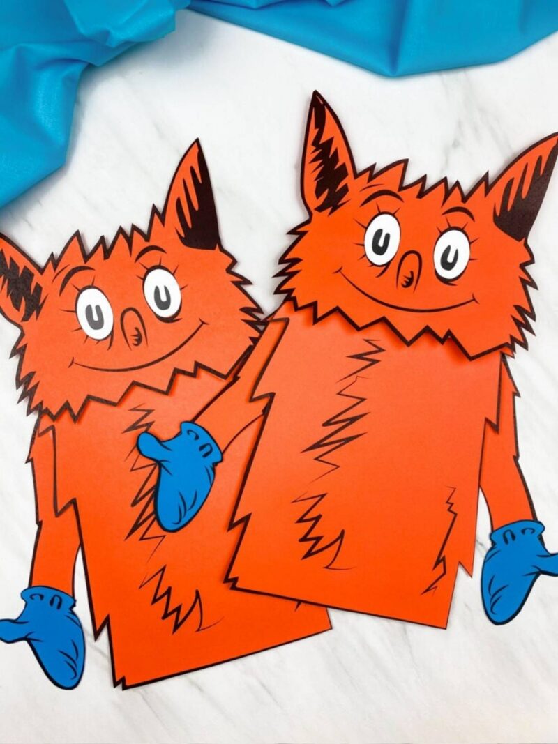 Fox In Socks Paper Bag Puppet Craft [Free Template]