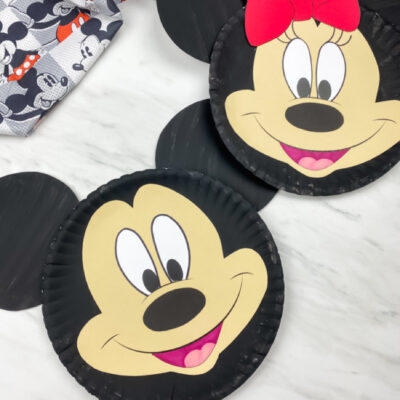Minnie & Mickey Mouse Paper Plate Craft [Free Template]