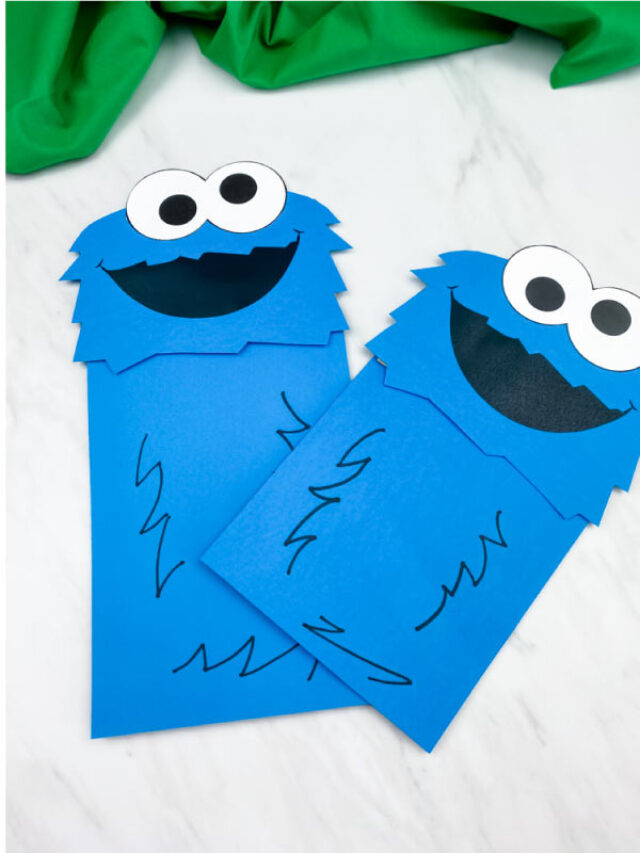 Paper Bag Cookie Monster Craft [Free Template] Story - Simple Everyday Mom
