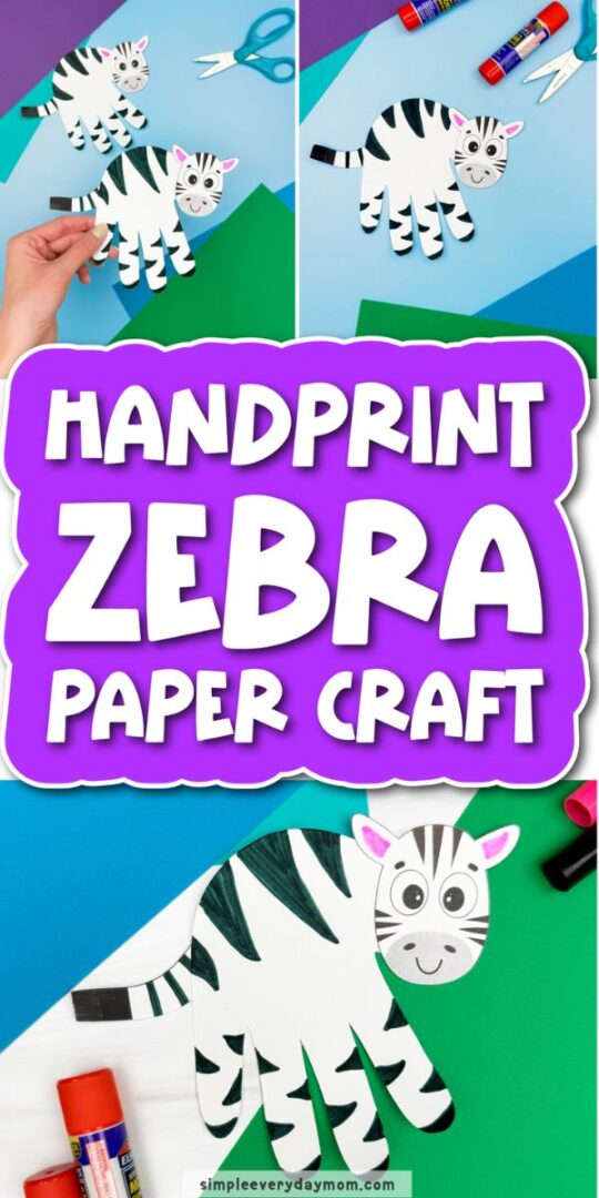 Zebra Handprint Craft For Kids [Free Printable Template]