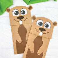 Groundhog Paper Bag Puppet Craft [Free Template]