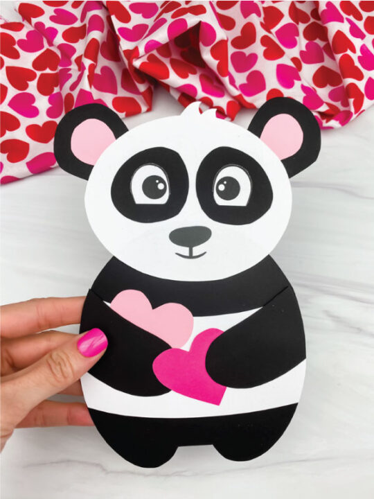 Panda Valentine Craft For Kids [Free Template]