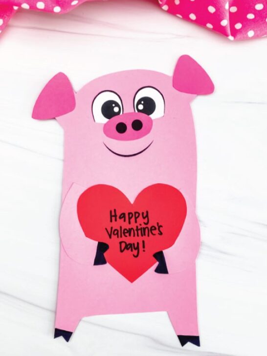 Pig Valentine Craft For Kids [Free Template]