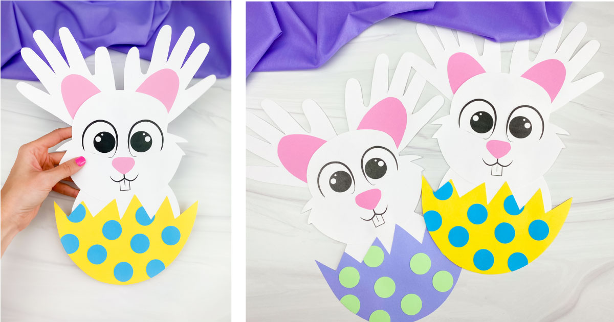 Cute Handprint Easter Bunny Craft [Free Template]