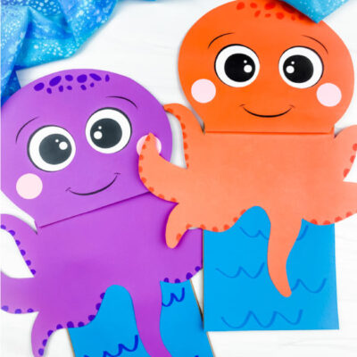 Octopus Paper Bag Puppet Craft [Free Template]