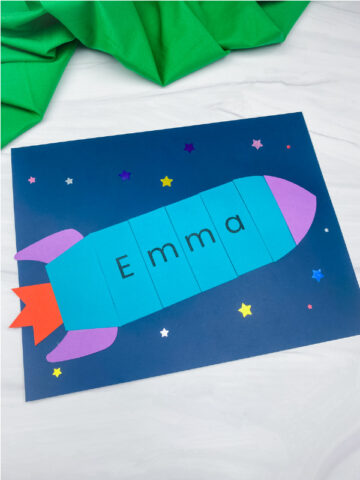 Awesome Rocket Ship Name Craft For Kids[Free Template]