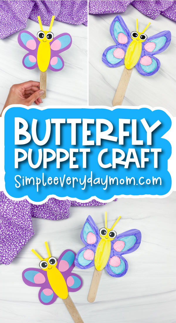 Butterfly Stick Puppet For Kids [Free Template]