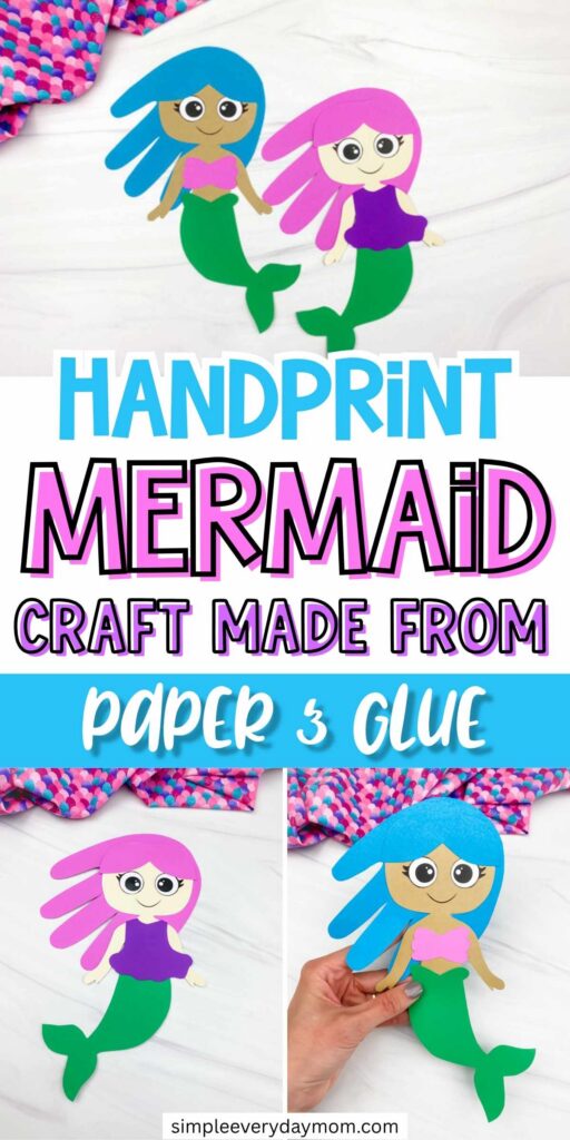 Mermaid Handprint Craft For Kids [Free Template]