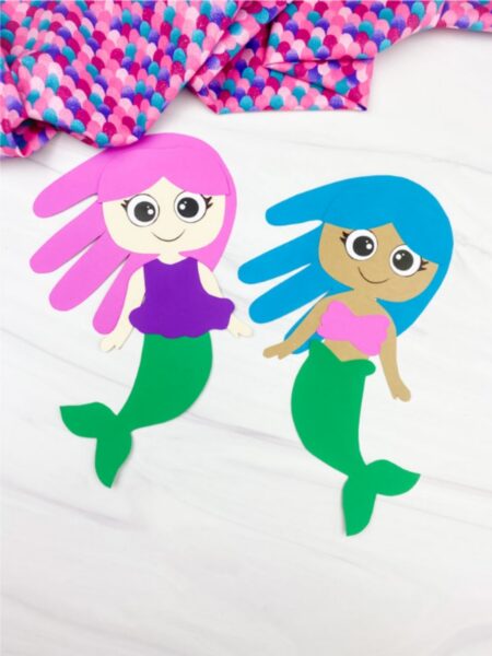 Mermaid Handprint Craft For Kids [Free Template]