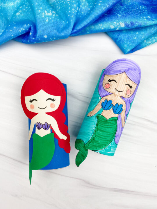 Mermaid Toilet Paper Roll Craft For Kids [Free Template]