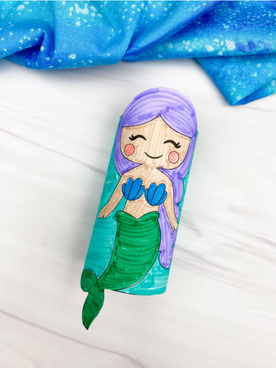 Mermaid Toilet Paper Roll Craft For Kids [Free Template]