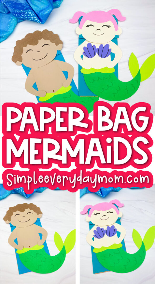 Mermaid Paper Bag Craft For Kids [Free Template]