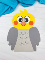 Bird Paper Bag Puppet Craft For Kids [Free Template]