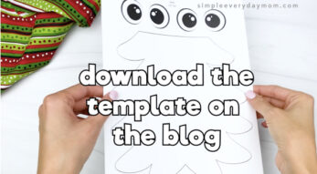 Christmas Tree Paper Bag Puppet Craft [FREE Template]
