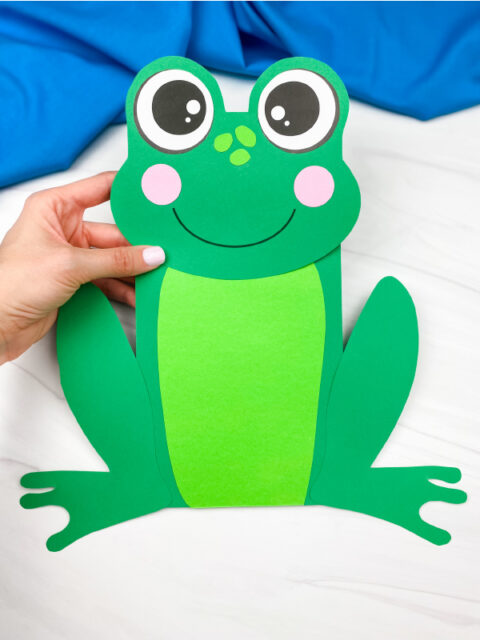 Frog Paper Bag Puppet Craft [Free Template]
