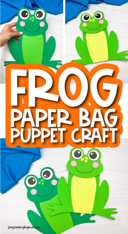 Frog Paper Bag Puppet Craft [Free Template]