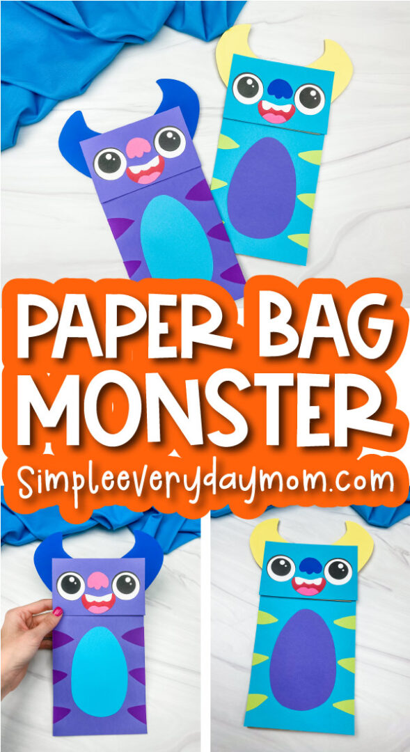 Monster Paper Bag Puppet Craft [Free Template]