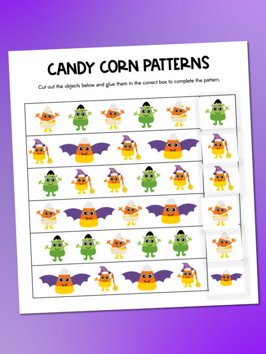 Candy Corn Pattern Worksheets [Free Printables]