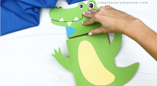 Alligator Paper Bag Puppet Craft [FREE Template]