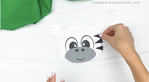Zebra Paper Bag Puppet Craft For Kids [Free Template]