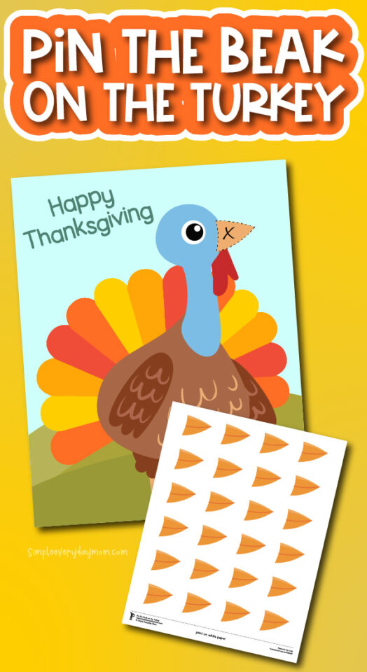 Pin The Beak On The Turkey Game