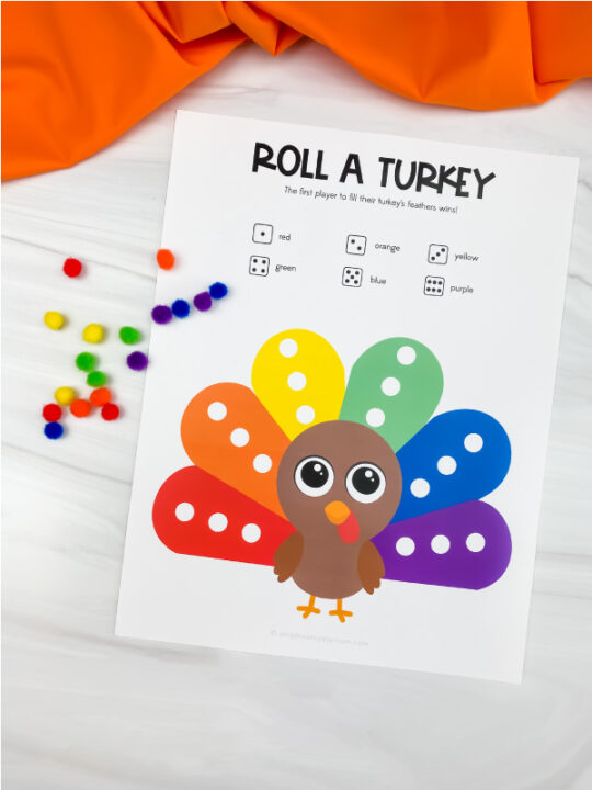 Roll A Turkey Printable For Kids [Freebie]