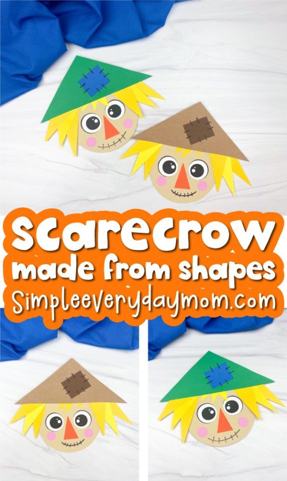 Easy Shape Scarecrow Craft For Kids [Free Template]