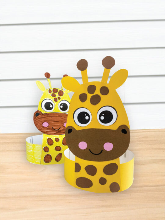 Giraffe Headband Craft For Kids [Free Template]