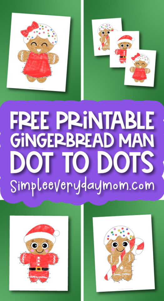 Gingerbread Man Dot To Dot Printables [Freebie]