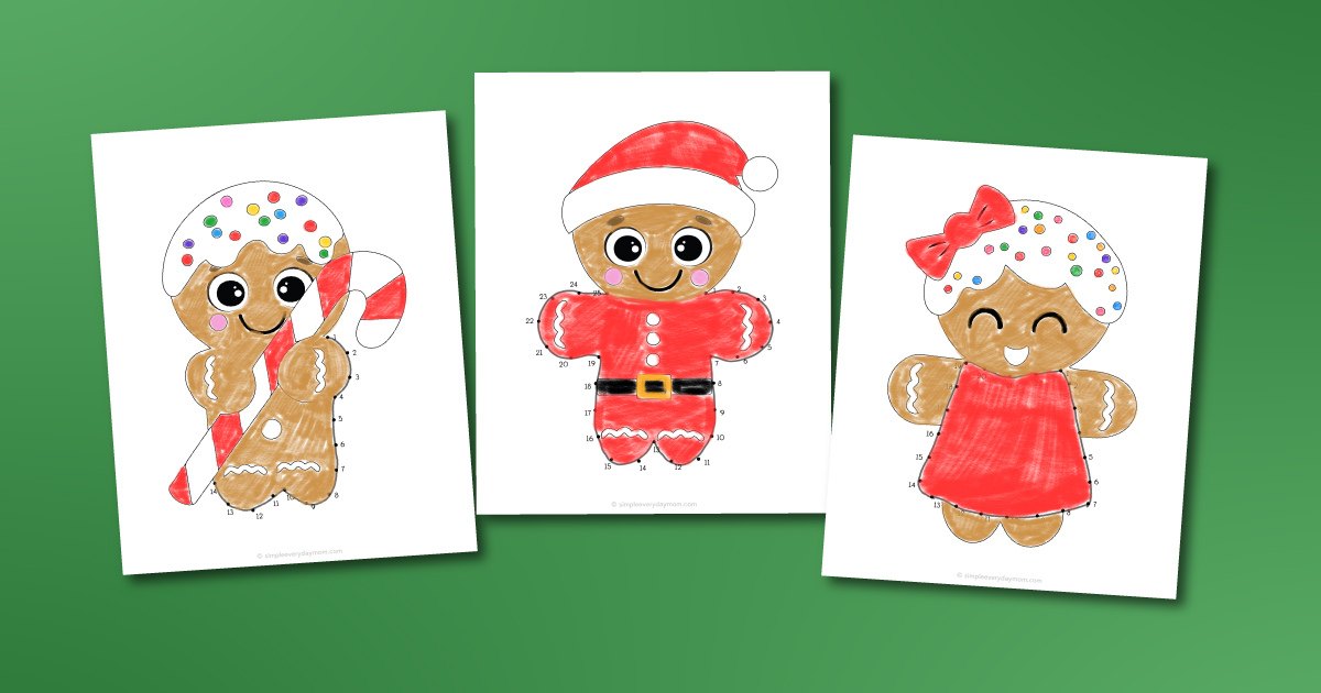 Gingerbread Man Dot To Dot Printables [Freebie]