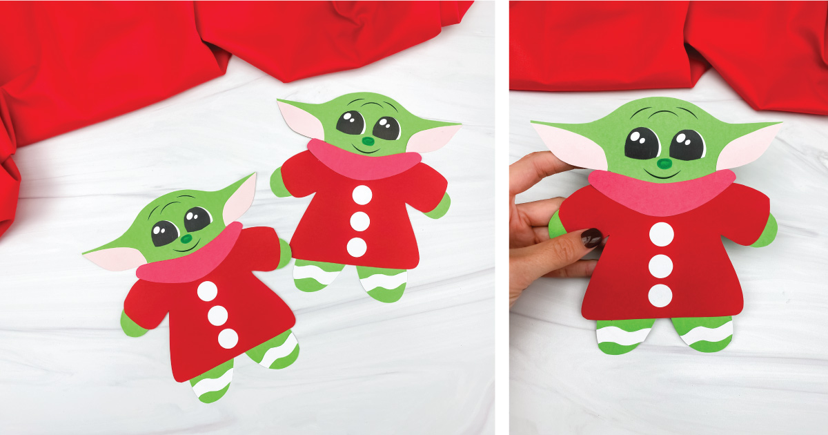 Baby Yoda Gingerbread Man Craft For Kids [Free Template]