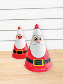 Santa Cone Craft For Kids [Free Printable]