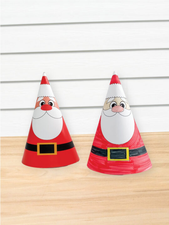 Santa Cone Craft For Kids [Free Printable]