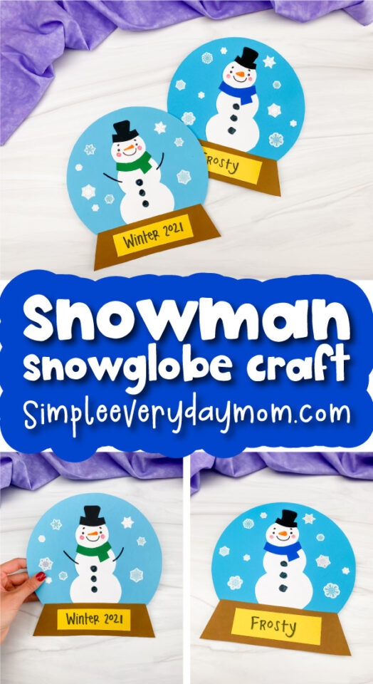 Snowman Snowglobe Craft For Kids [Free Template]