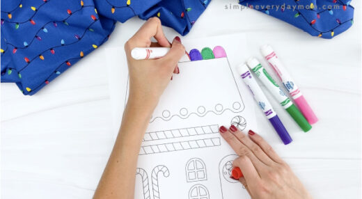 Gingerbread House Paper Bag Craft [Free Template]