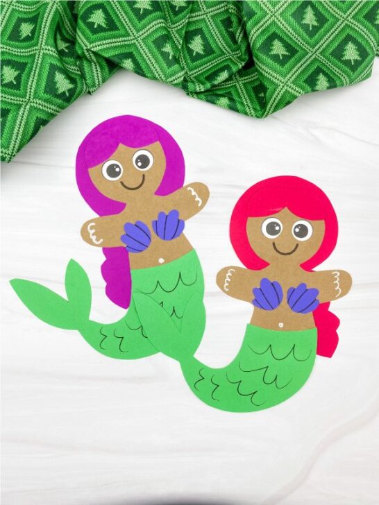 Mermaid Gingerbread Man Craft For Kids [Free Template]