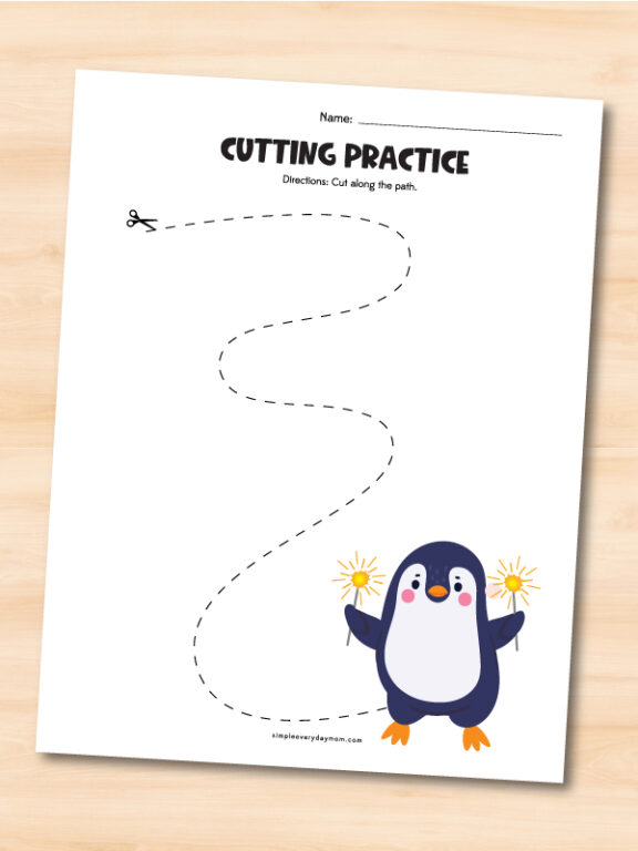 Penguin Cutting Activity Printables [Freebie]