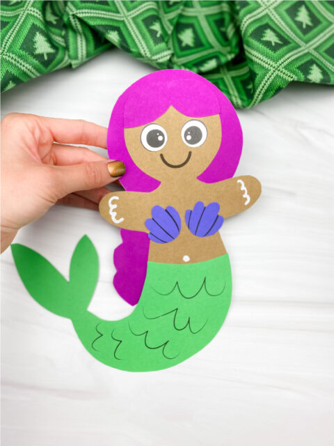Mermaid Gingerbread Man Craft For Kids [Free Template]