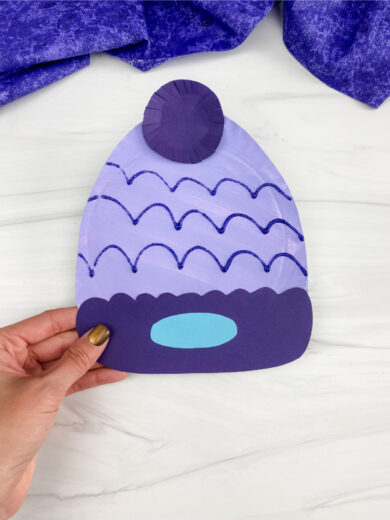 Paper Plate Winter Hat Craft For Kids [Free Template]
